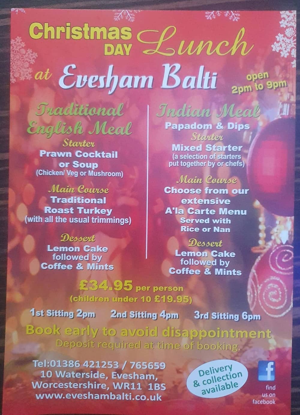 Evesham Balti - Bangladeshi Restaurant and Takeaway in Evesham